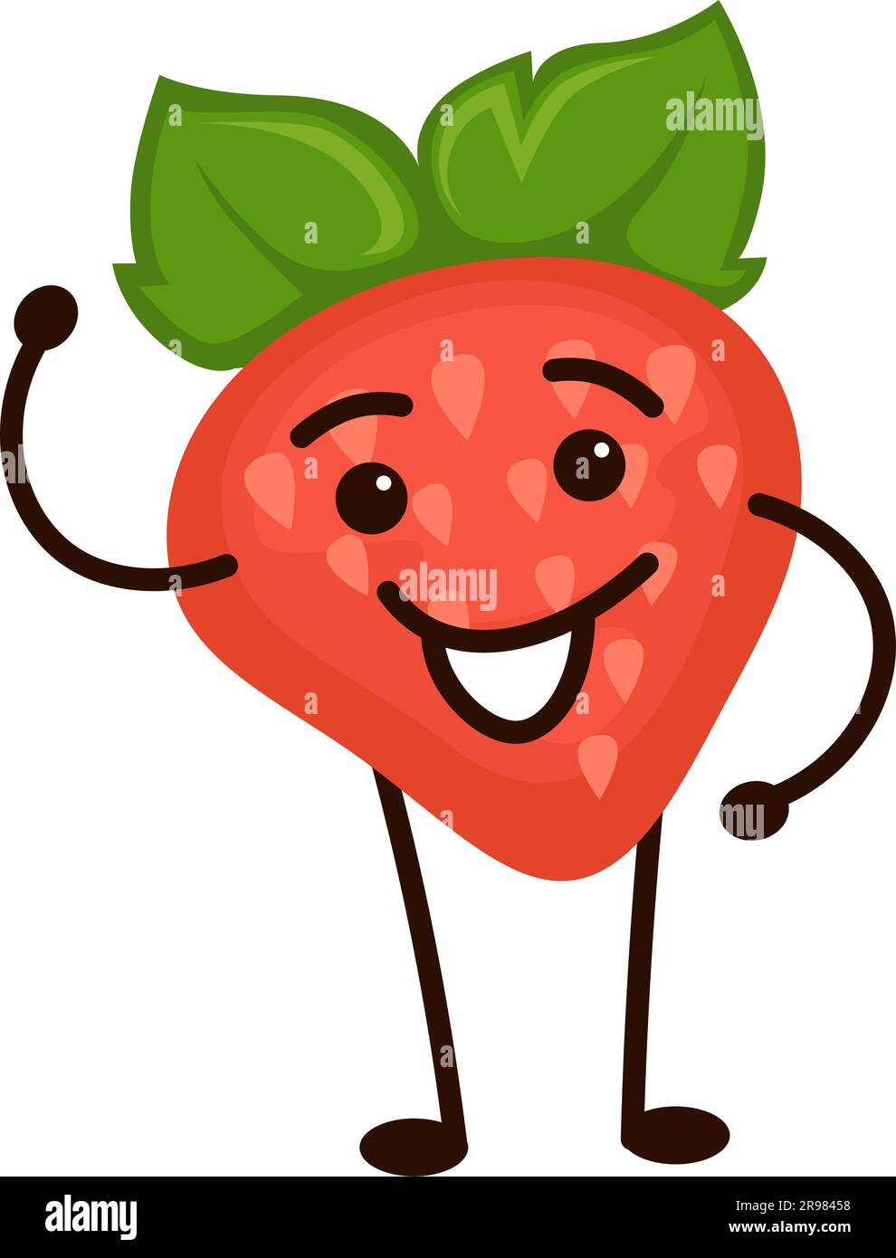 Émoticône de personnage de dessin animé de fraise souriante Image ...