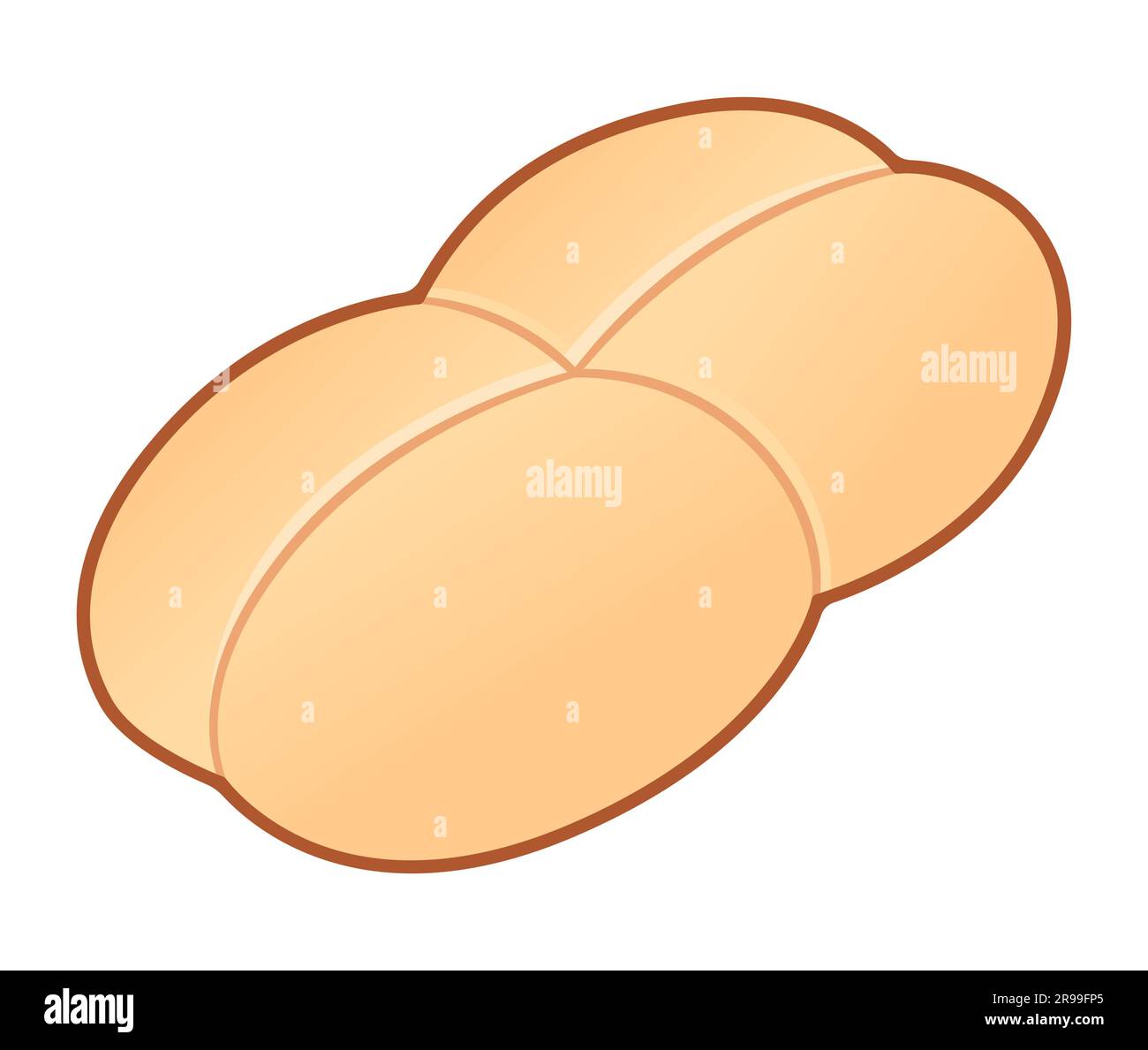 Marraqueta, dessin traditionnel de pain chilien. Rouleaux de pain de ...