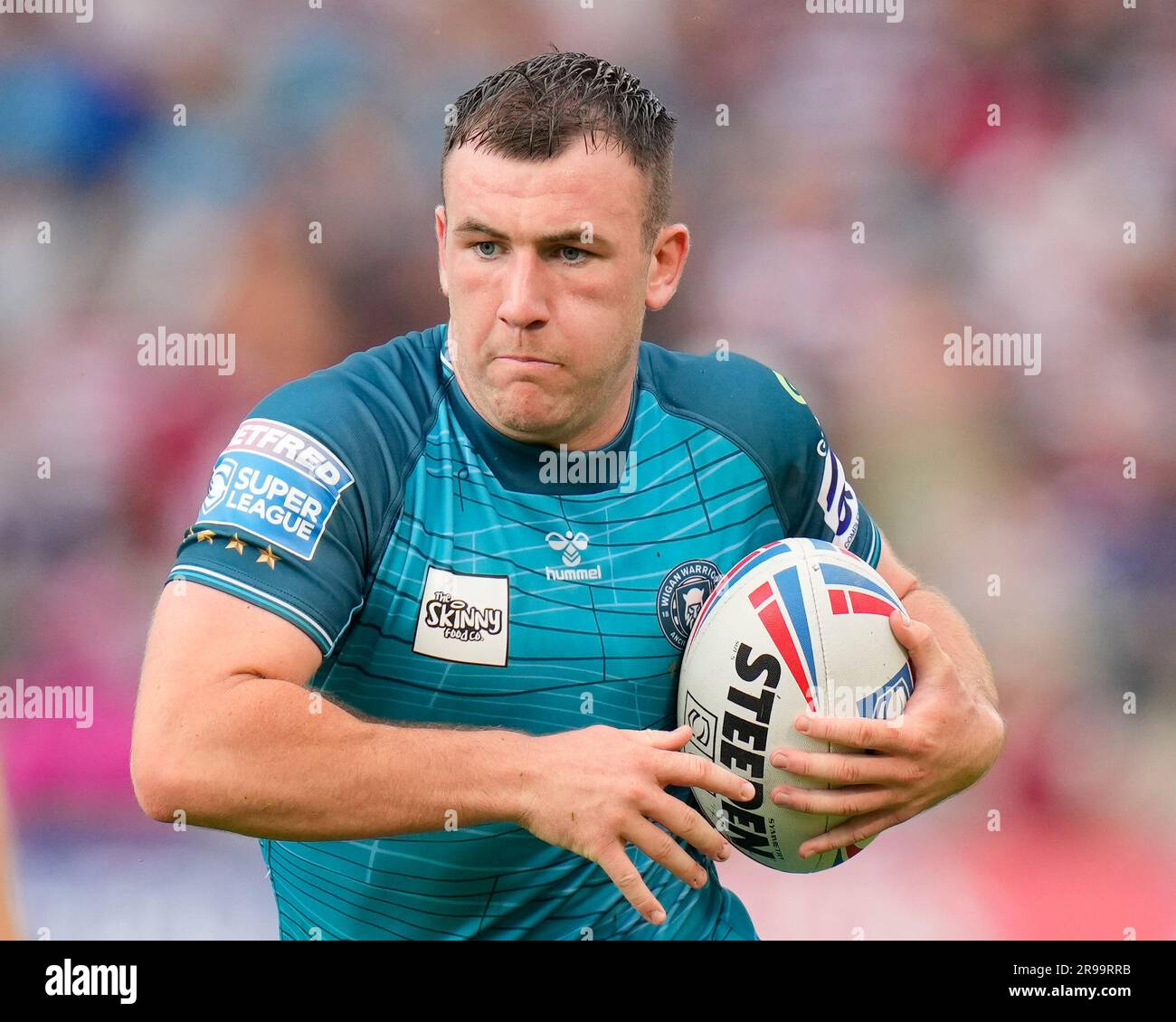 Harry Smith #7 de Wigan Warriors pendant le match de la Super League Round 16 de Betfred Salford ...