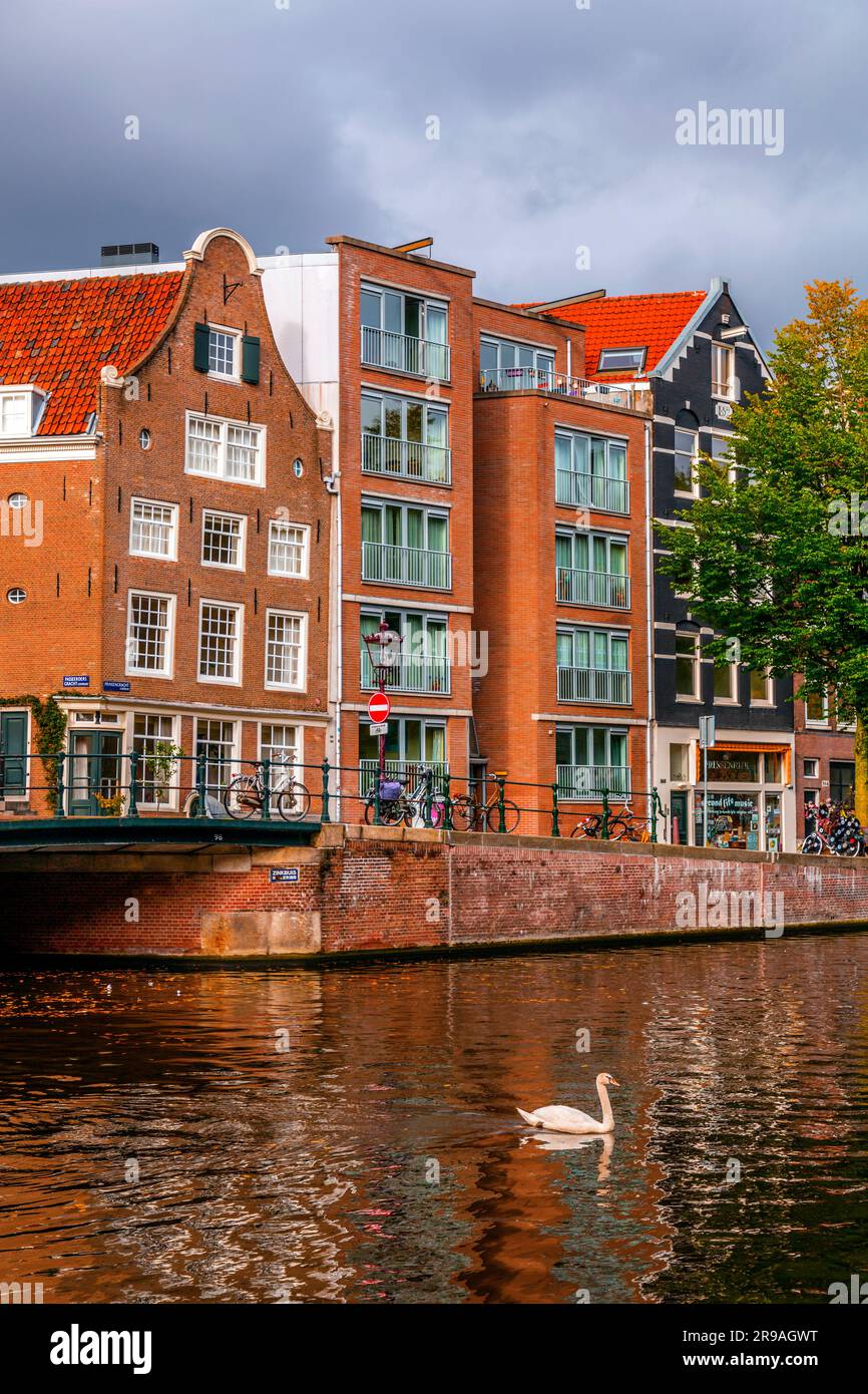 Amsterdam, pays-Bas - 14 octobre 2021 : canaux et architecture ...