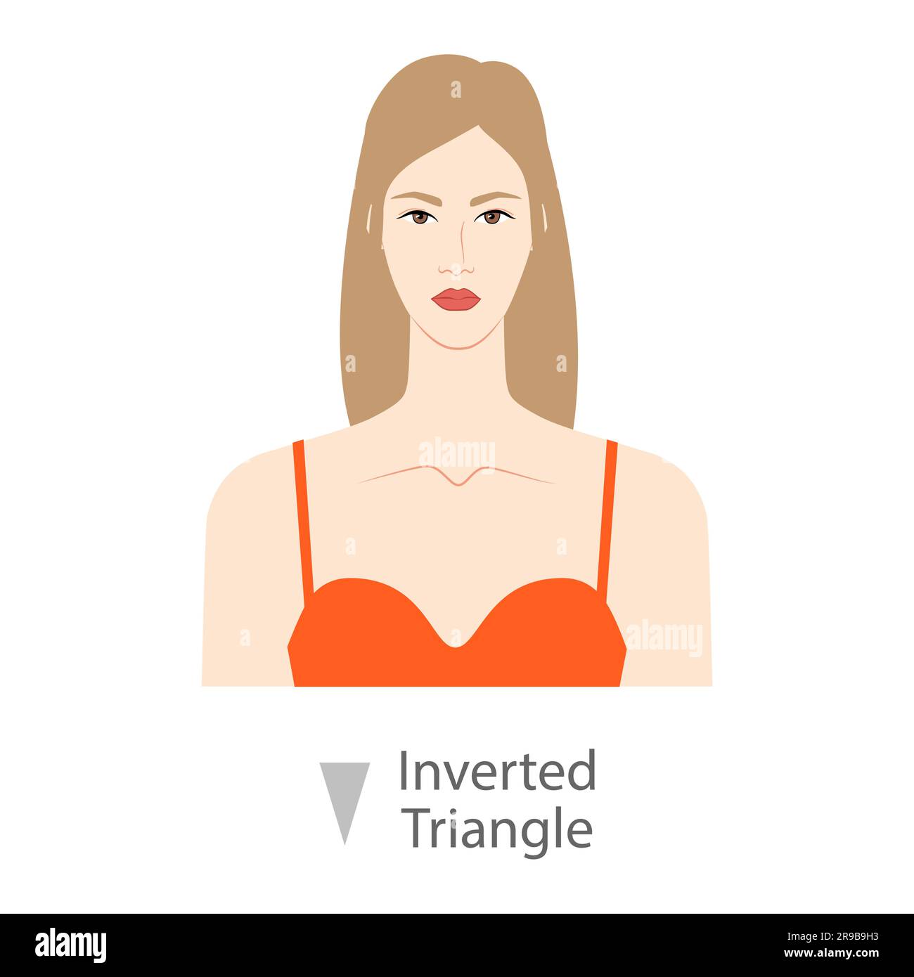 Les femmes font face à un triangle inversé avec un diagramme de texte ...