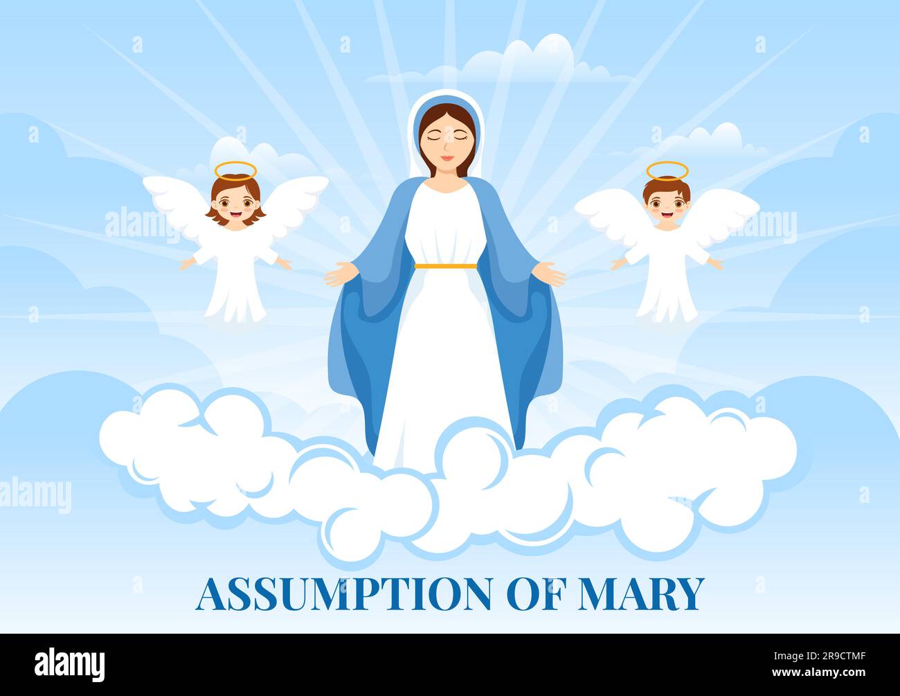 Assomption de l'illustration vectorielle de Marie avec Feast of the ...