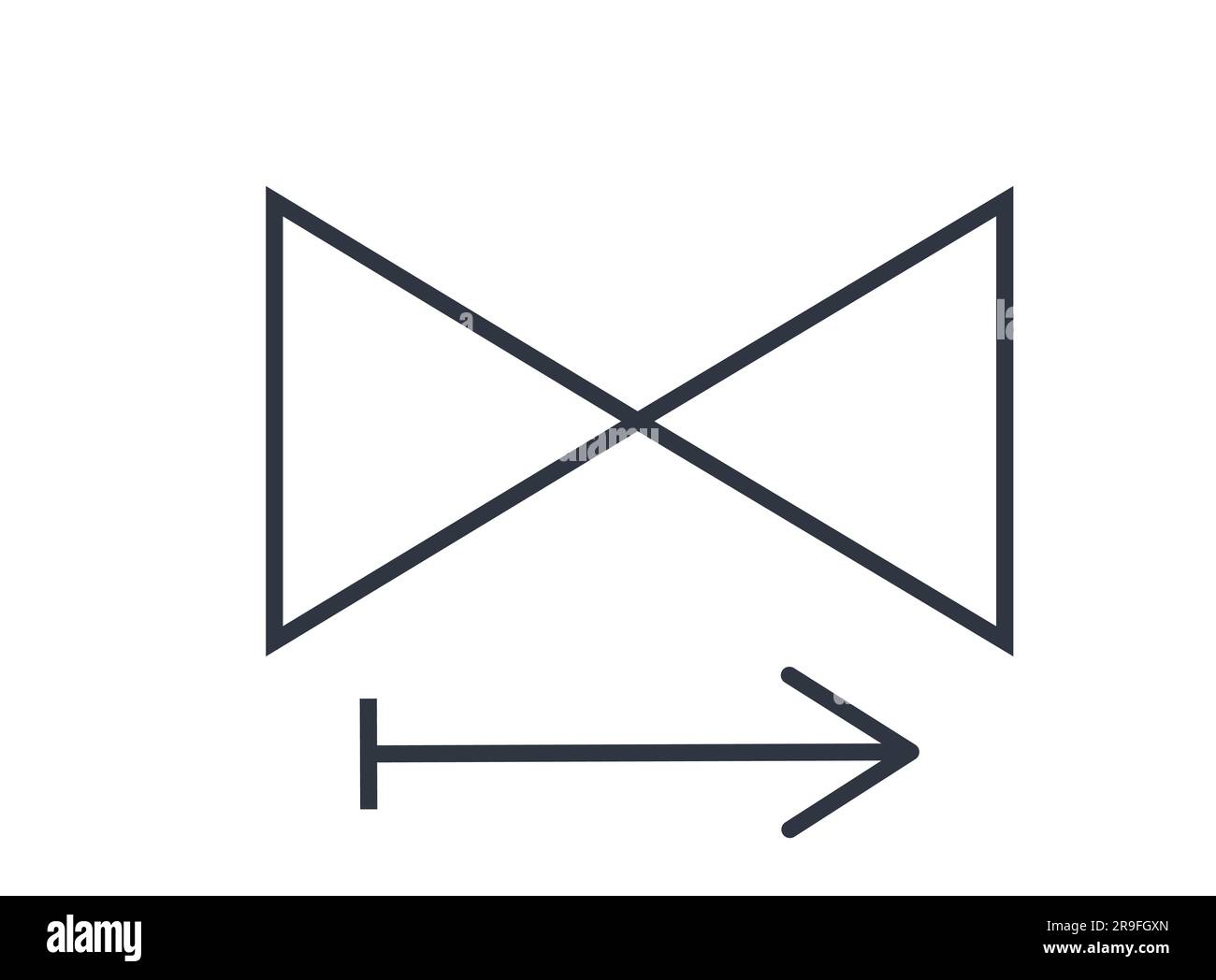 Symbole de vanne unidirectionnelle isolée. Illustration vectorielle ...
