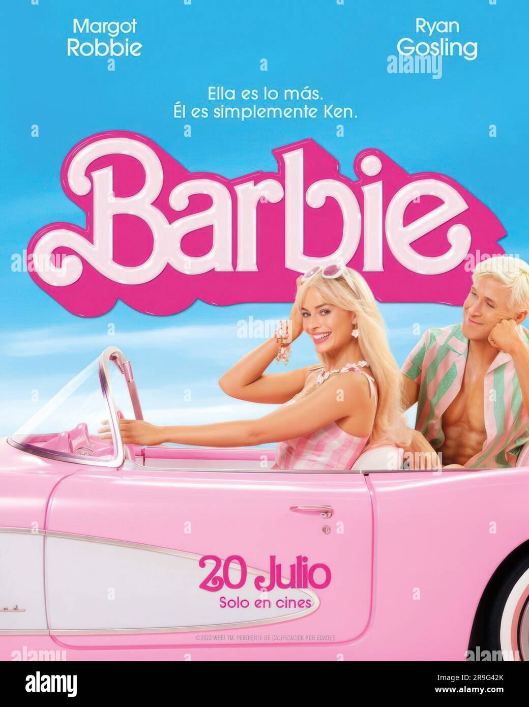 Barbie Affiche En Espagnol De Gauche à Droite Margot Robbie Comme Barbie Ryan Gosling Comme