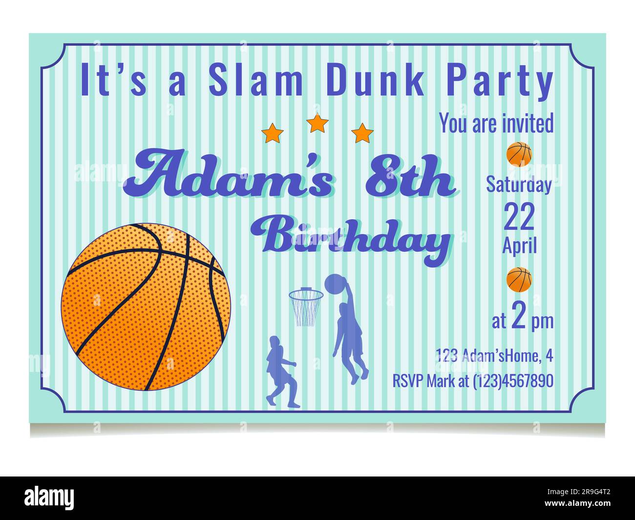 Invitation pour le basket-ball thème anniversaire modèle invitation ...