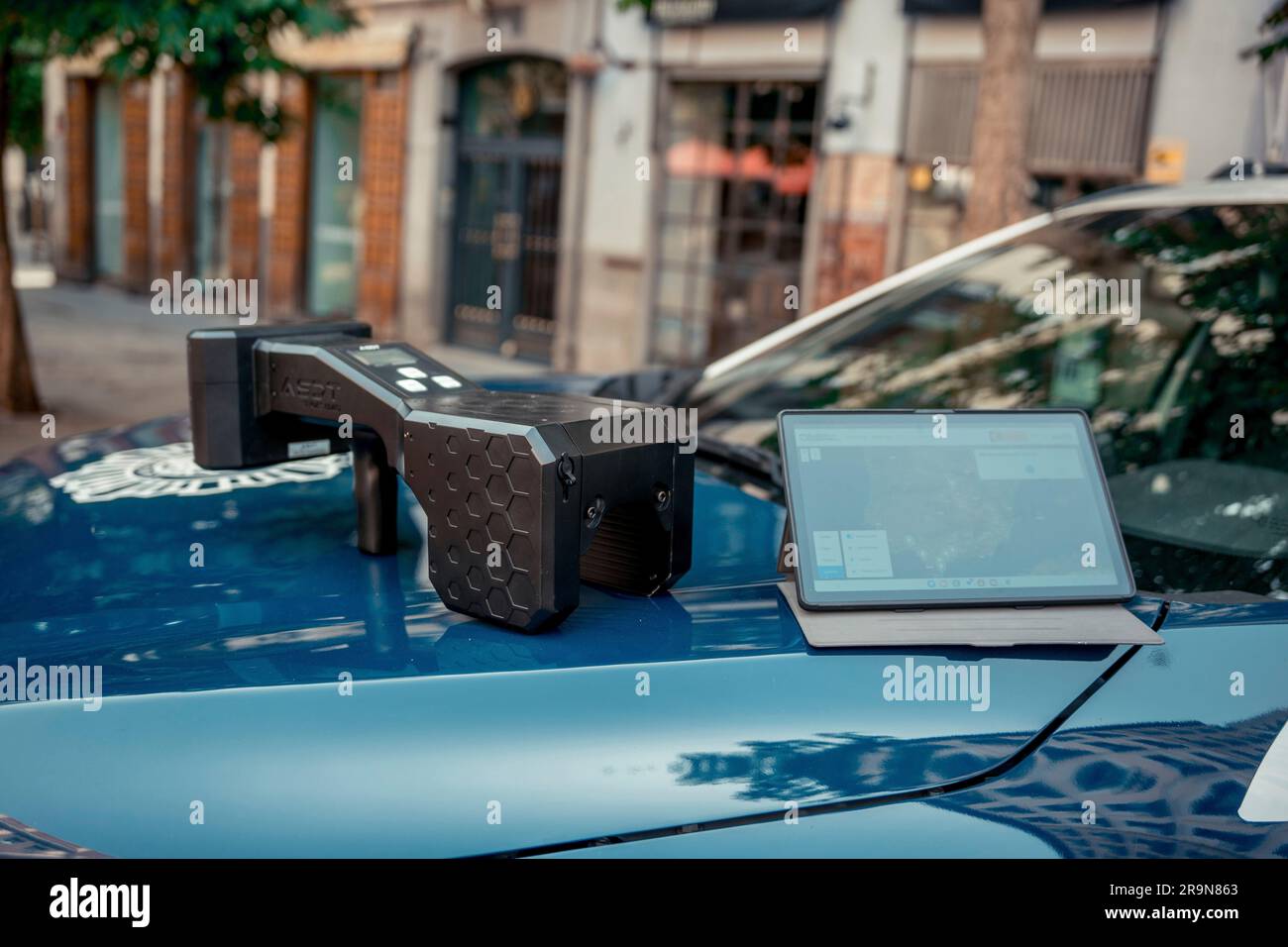 A drone jammer during the presentation of the National Police device to ...