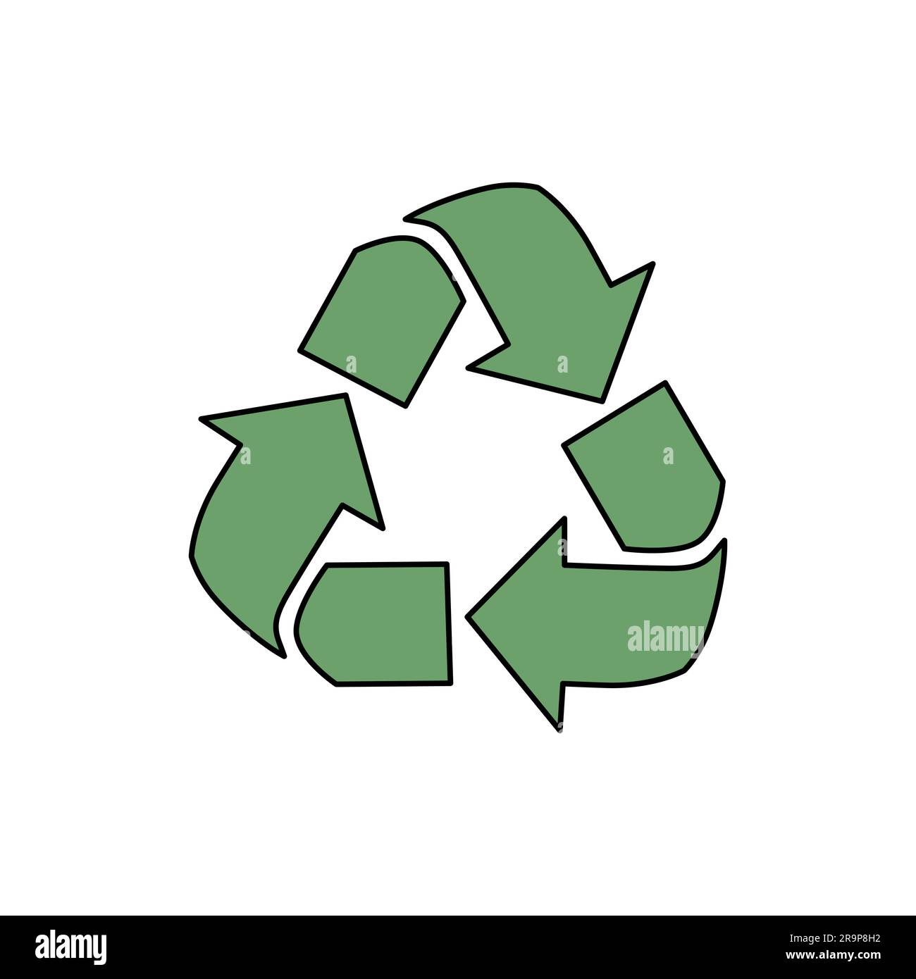 Icône, symbole ou emblème de recyclage vectoriel isolé sur fond blanc ...