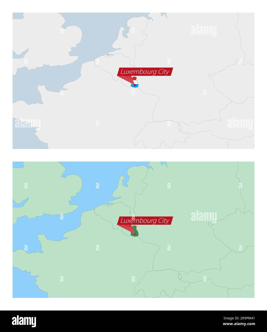 Carte du Luxembourg avec code PIN de la capitale du pays. Deux types de ...