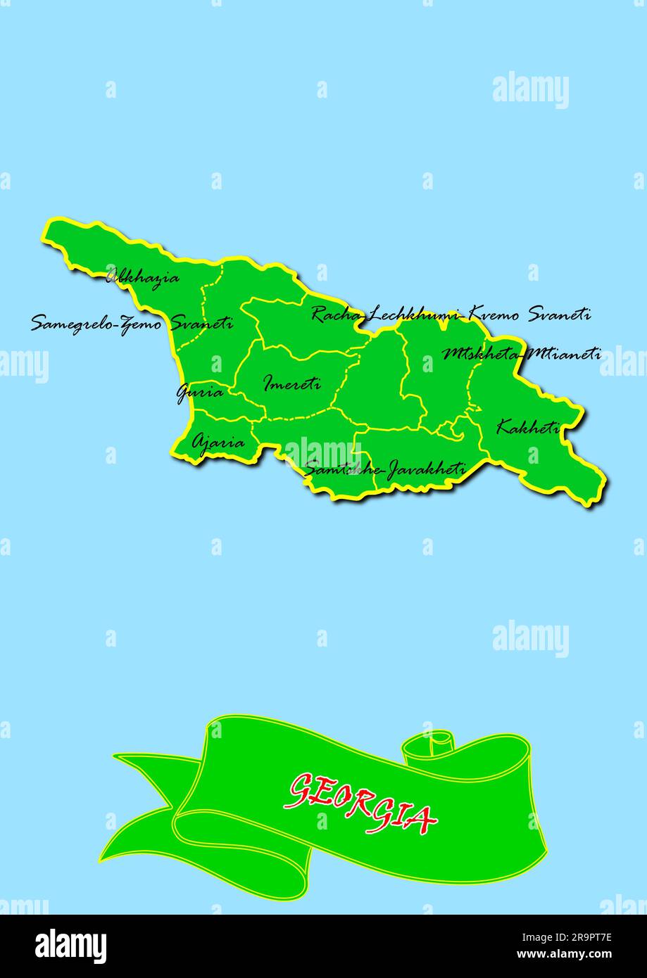 Georgia country map Banque de photographies et d’images à haute ...
