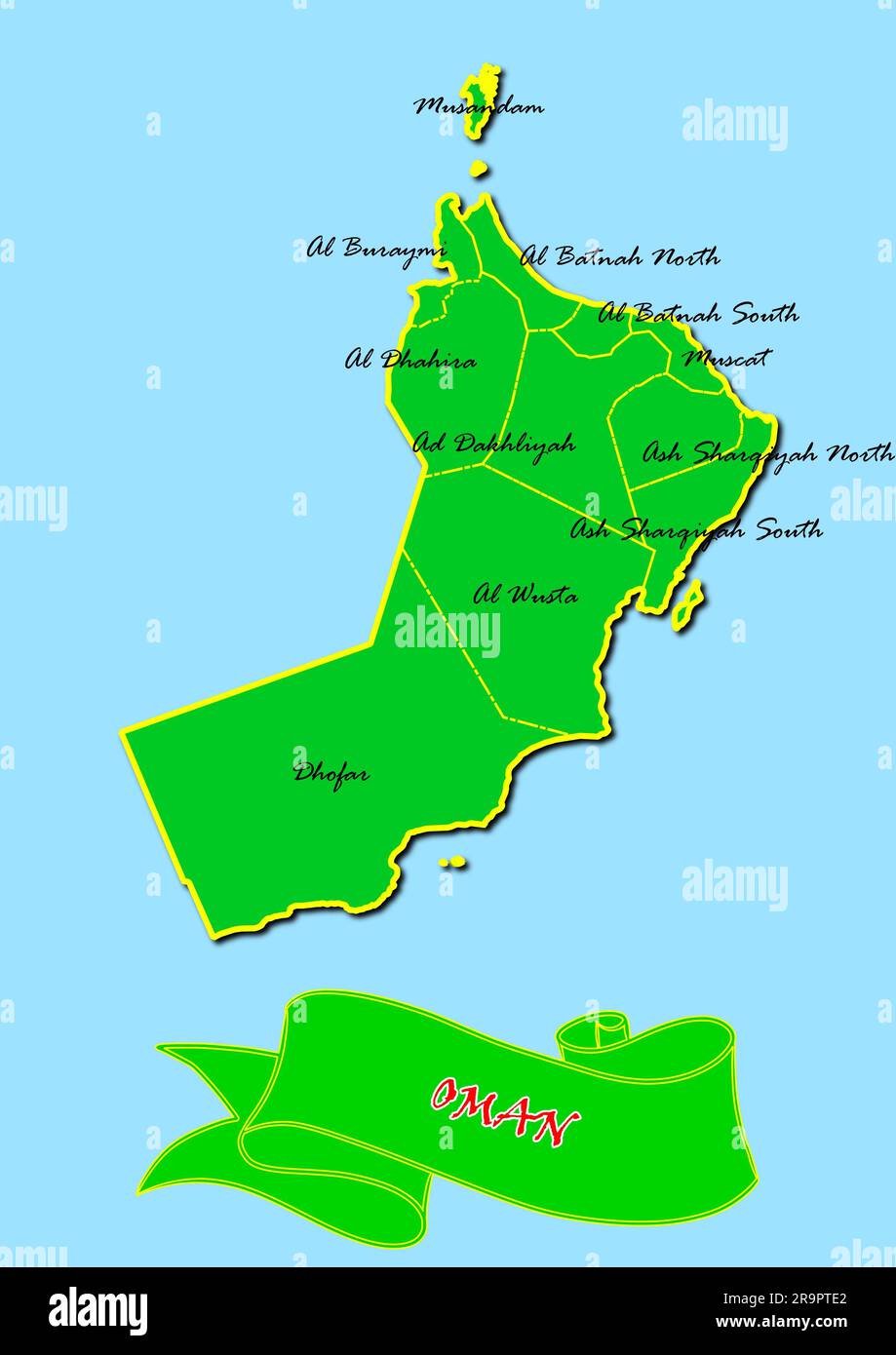 Mappa di oman Banque de photographies et d’images à haute résolution ...