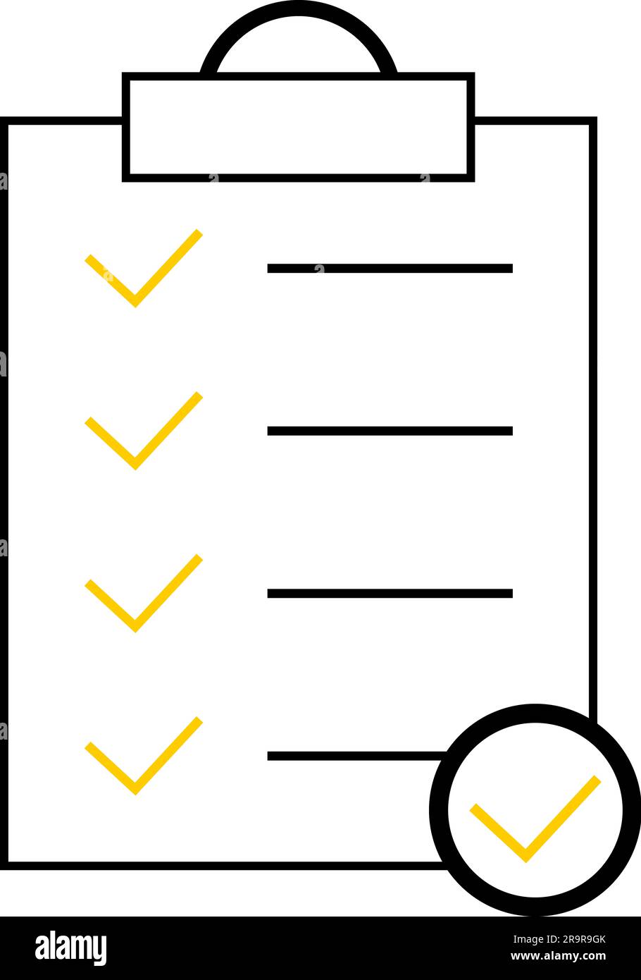 L'icône de la ligne du presse-papiers moderne en noir et jaune ...