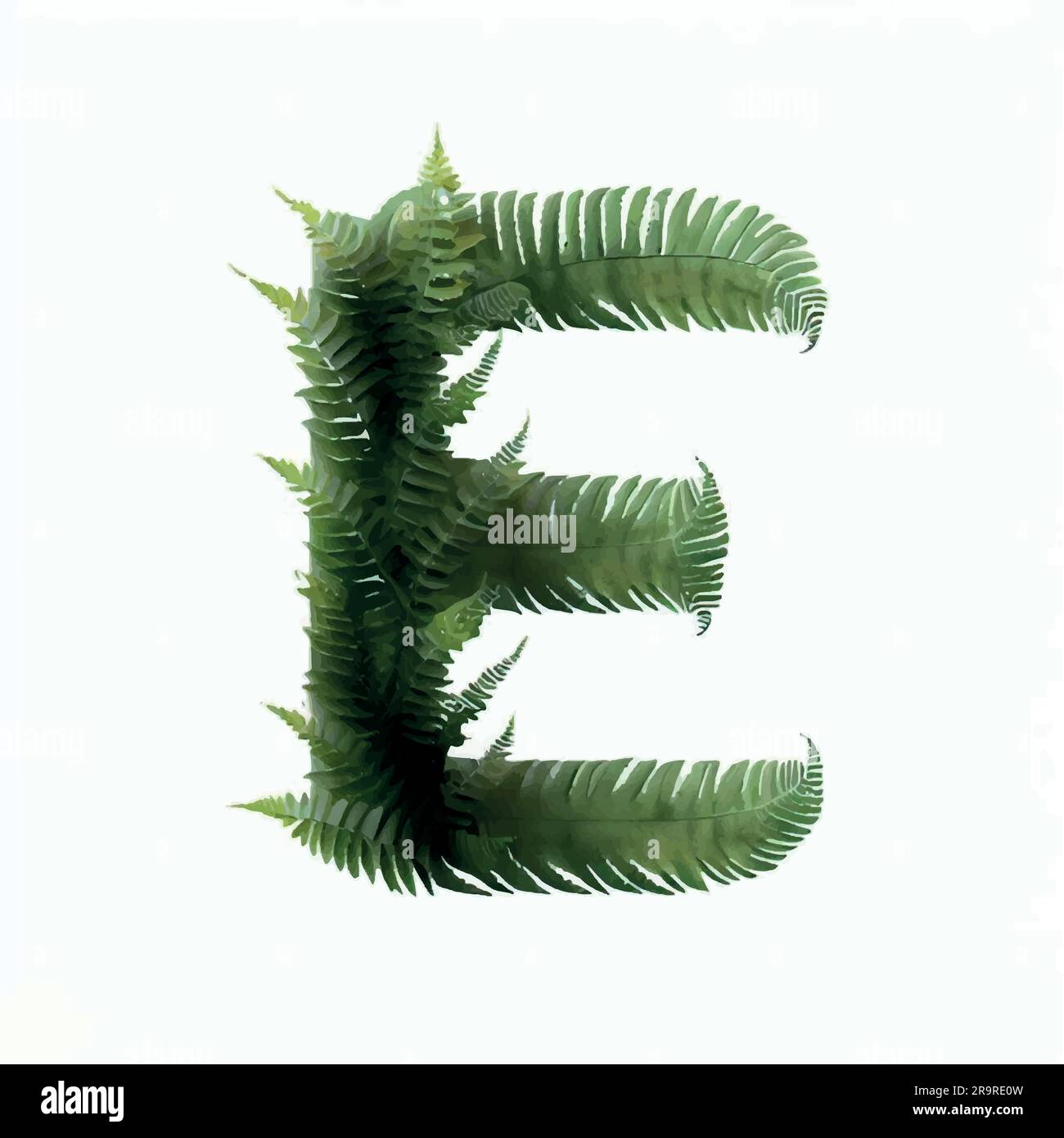 Lettre e majuscule arbre Banque d'images vectorielles - Alamy