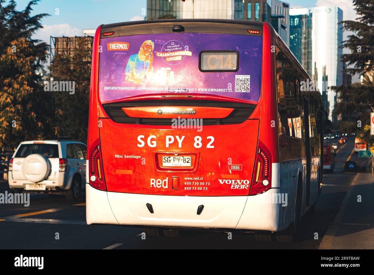 Santiago, Chili - 16 février 2023: Un transport en commun Transantiago ...