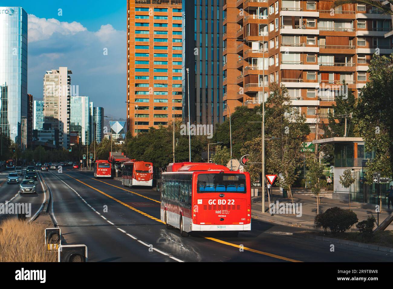 Santiago, Chili - 16 février 2023: Un transport en commun Transantiago ...