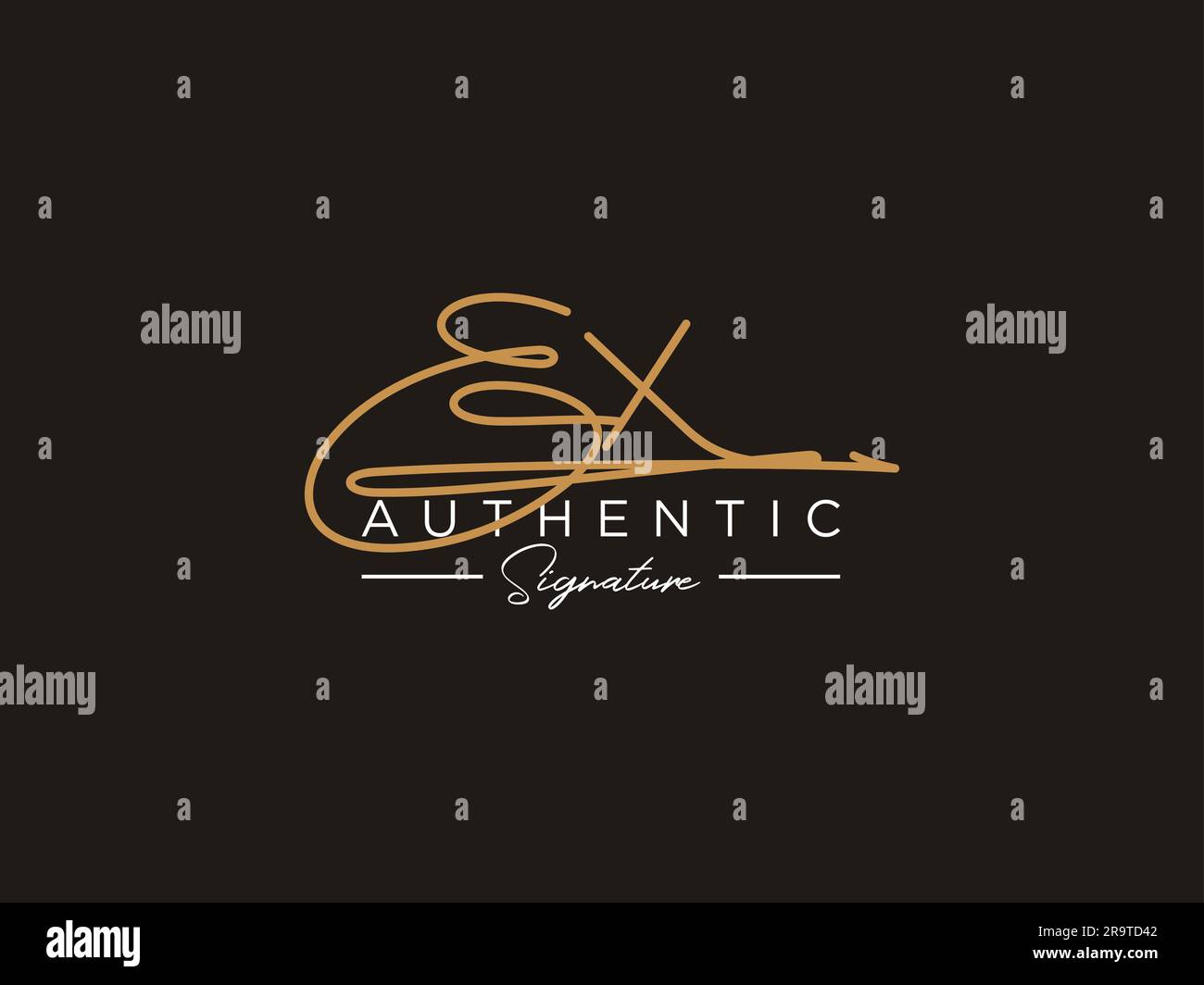 MODÈLE DE logo DE signature EX Vector Image Vectorielle Stock - Alamy