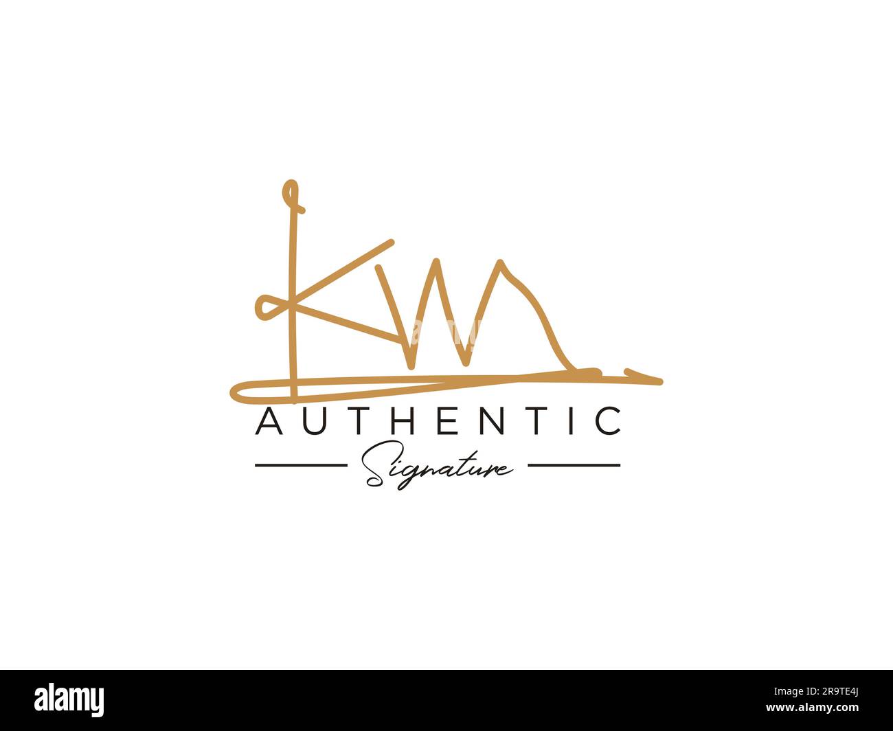 MODÈLE DE logo KW Signature Vector Image Vectorielle Stock - Alamy