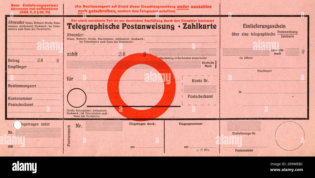 Courrier, formulaire, poste fédérale allemande, formulaire de transfert ...