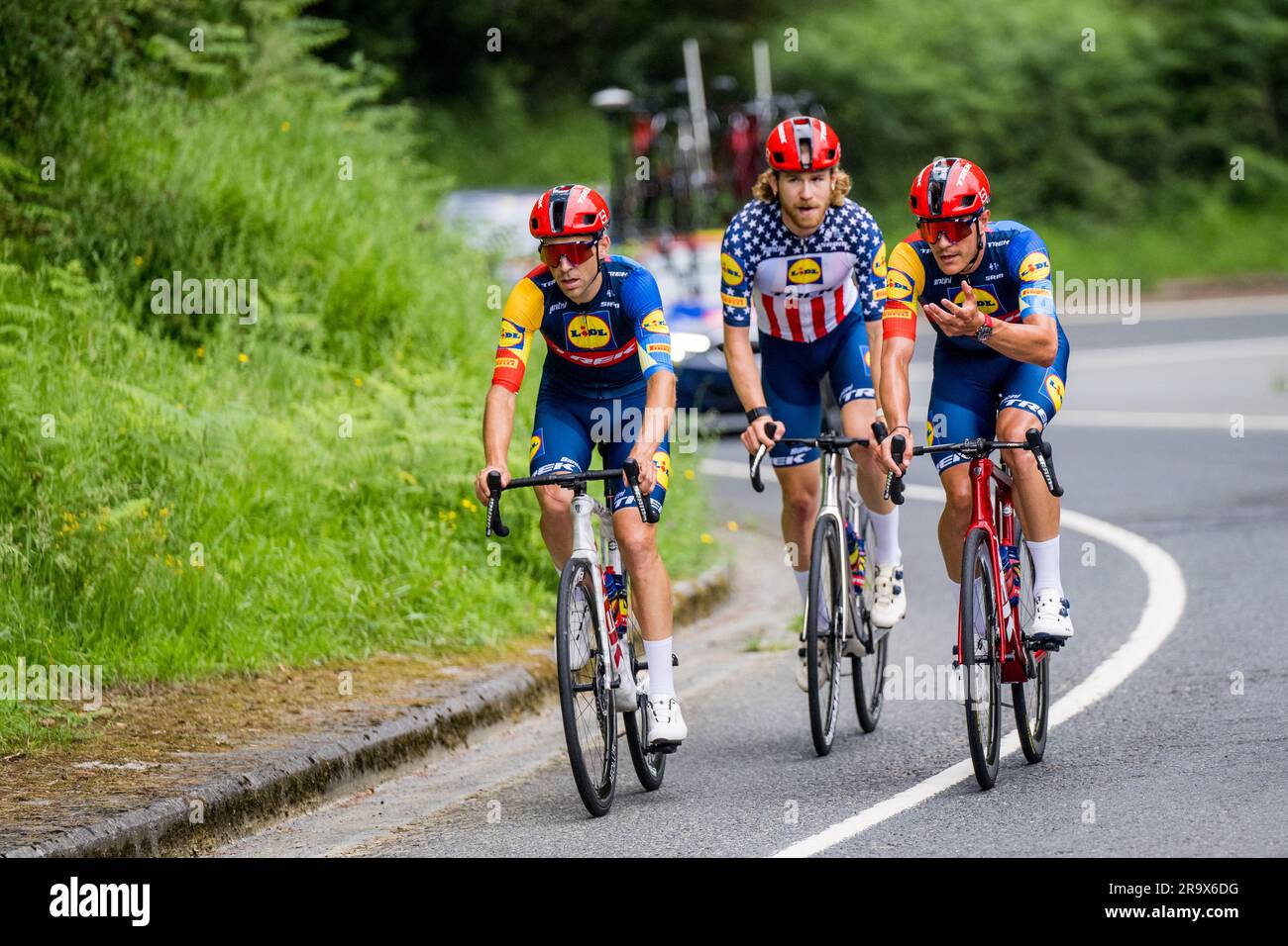Bilbao, Espagne. 29th juin 2023. US' Quinn Simmons de Trek-Segafredo et ...