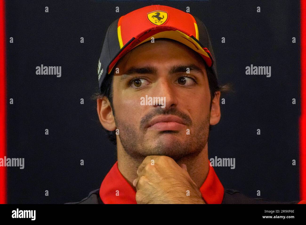 Spanish Formula One driver Carlos Sainz of Scuderia Ferrari attends a ...