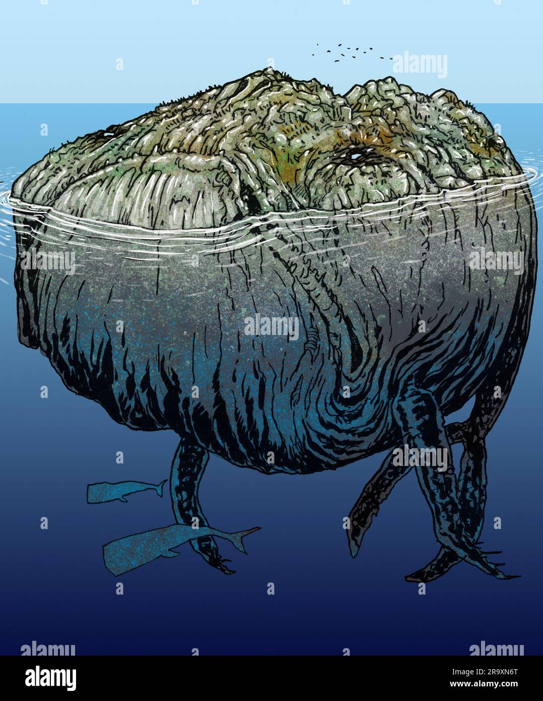 Art créature mythologique, lyngbakr ou lyngbakur (heather back) une ...