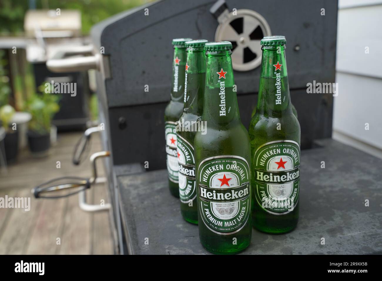 Rockford, il -27 june2023 :Heineken, bière. Une bouteille de bière ...