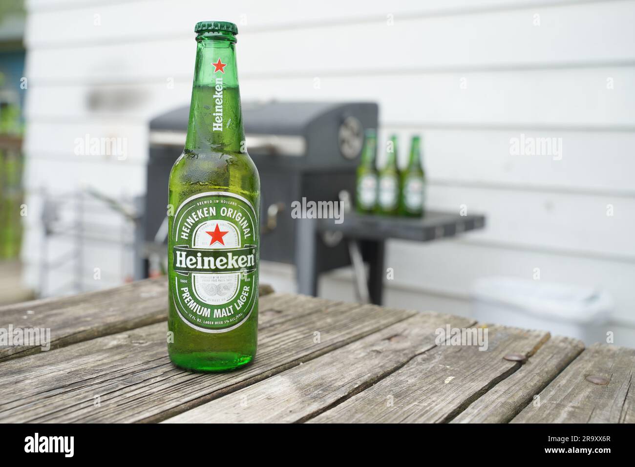 Rockford, il -27 june2023 :Heineken, bière. Une bouteille de bière ...