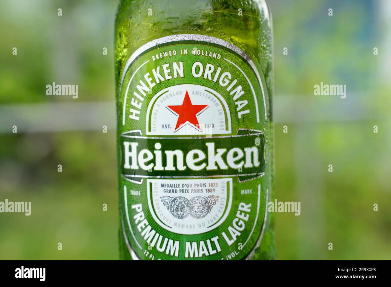 Rockford, il -27 june2023 :Heineken, bière. Une bouteille de bière ...
