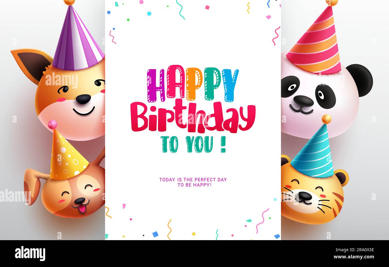 Modèle vectoriel de texte joyeux anniversaire. Carte de vœux d ...