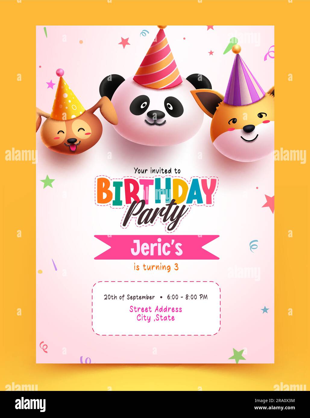 Fête d'anniversaire carte d'invitation motif poster. Joyeux ...