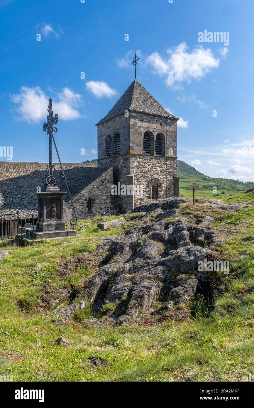 France, Puy de Dome, Saint Floret, scène sur la route de Compostelle ...