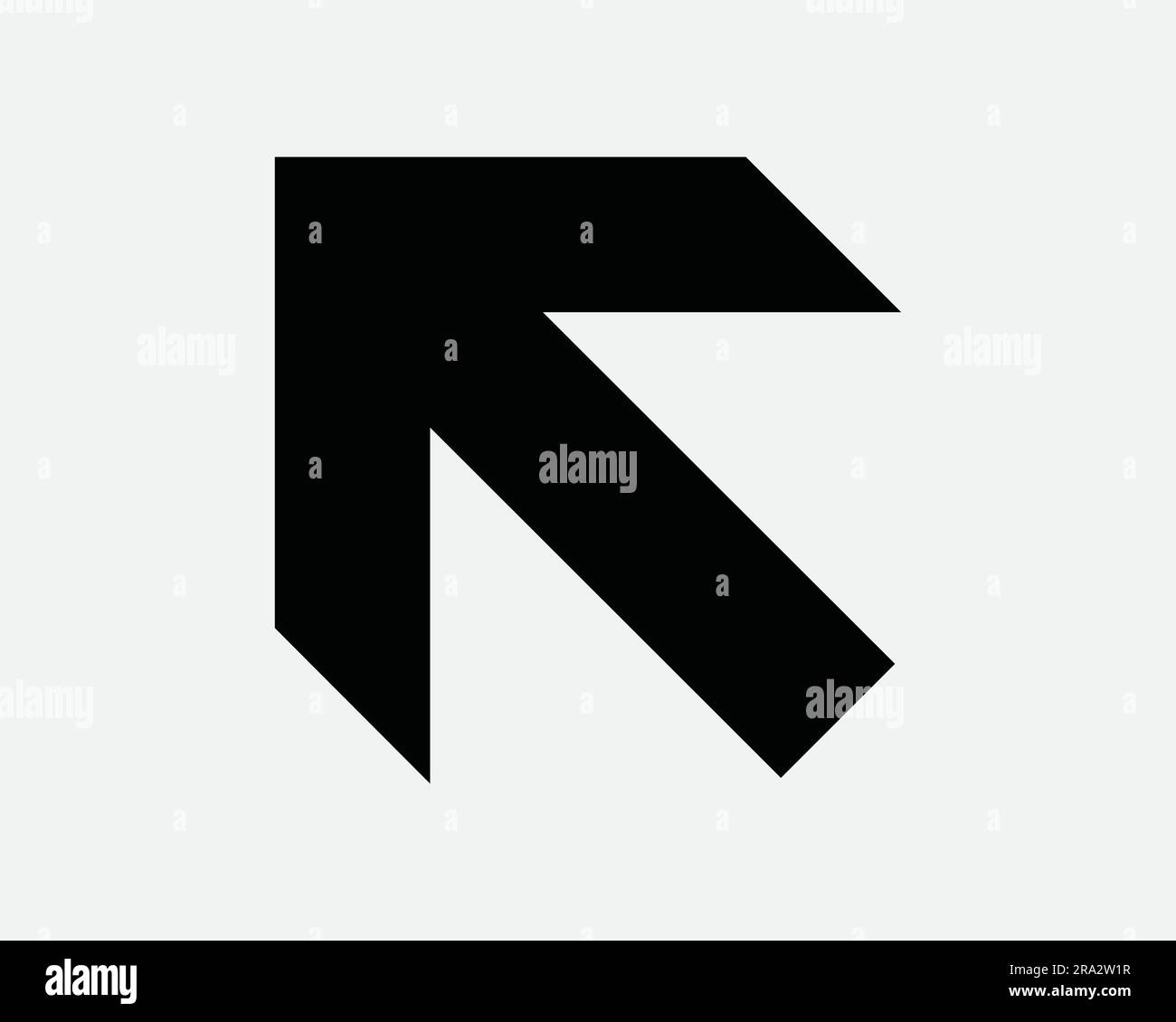 Icône flèche supérieure gauche. Pointeur de point chemin de sortie ...