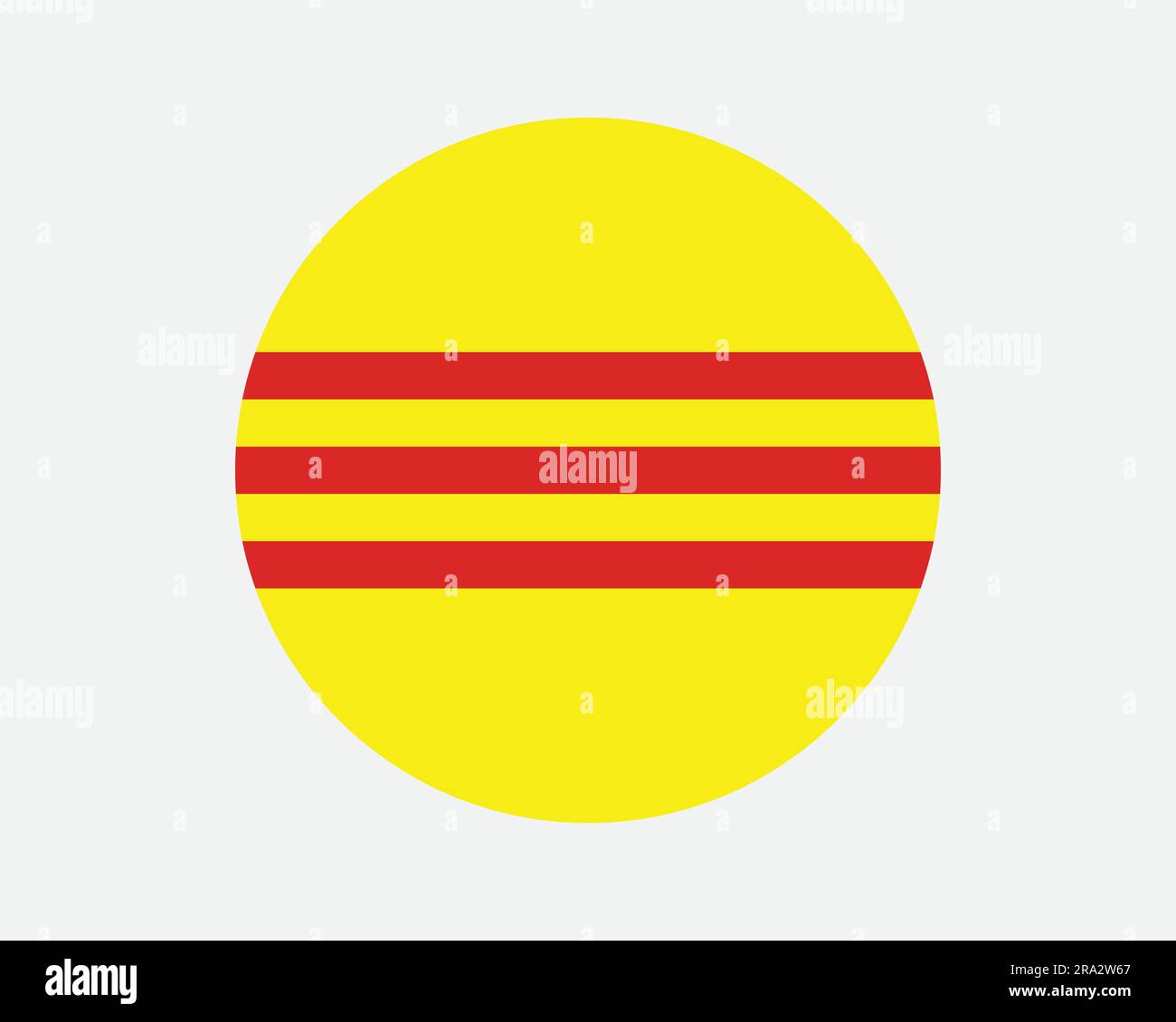 Drapeau rond du Vietnam du Sud. Nation vietnamienne pays cercle ...