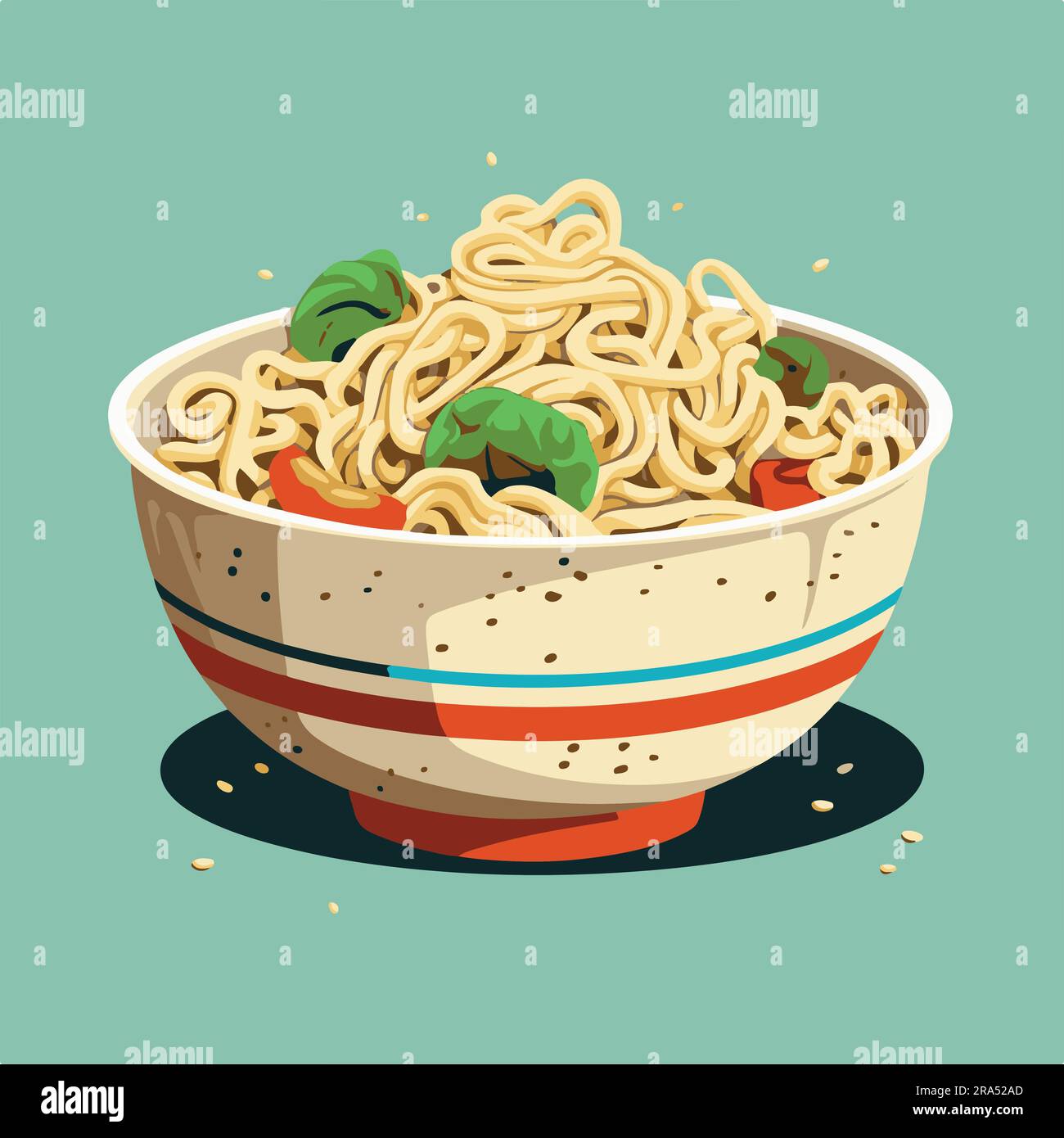 Nouilles de riz froides Banque d'images vectorielles - Alamy