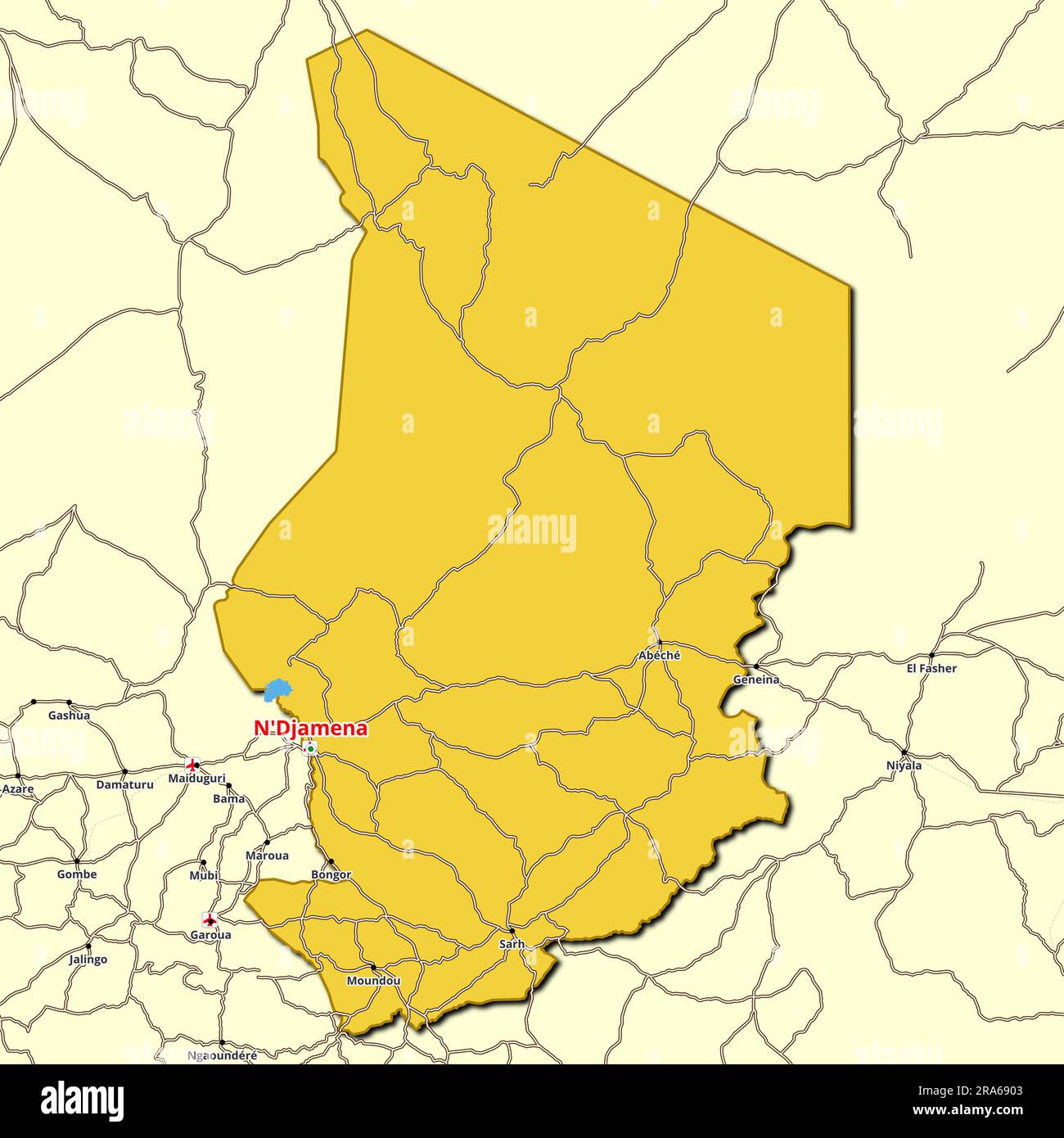 Carte du tchad Banque de photographies et d’images à haute résolution ...