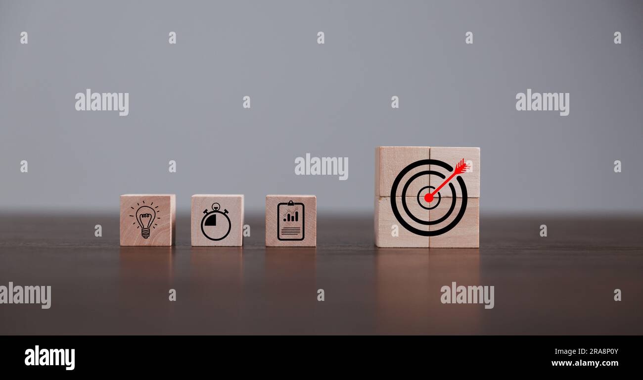 Objectif ou objectif avec plan stratégique-réussite concept de chiffre ...