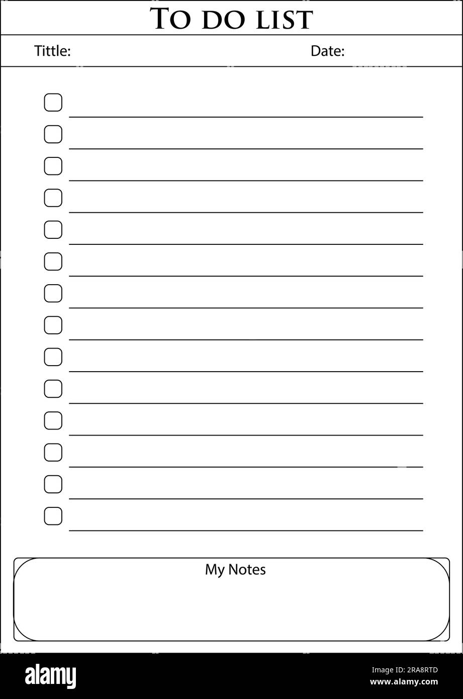 Liste des tâches. modèle. Impression claire et simple. Page de l ...