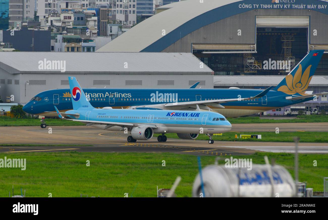 Saigon, Vietnam - 28 juin 2023. HL8509 Korean Air Lines Airbus A321neo ...