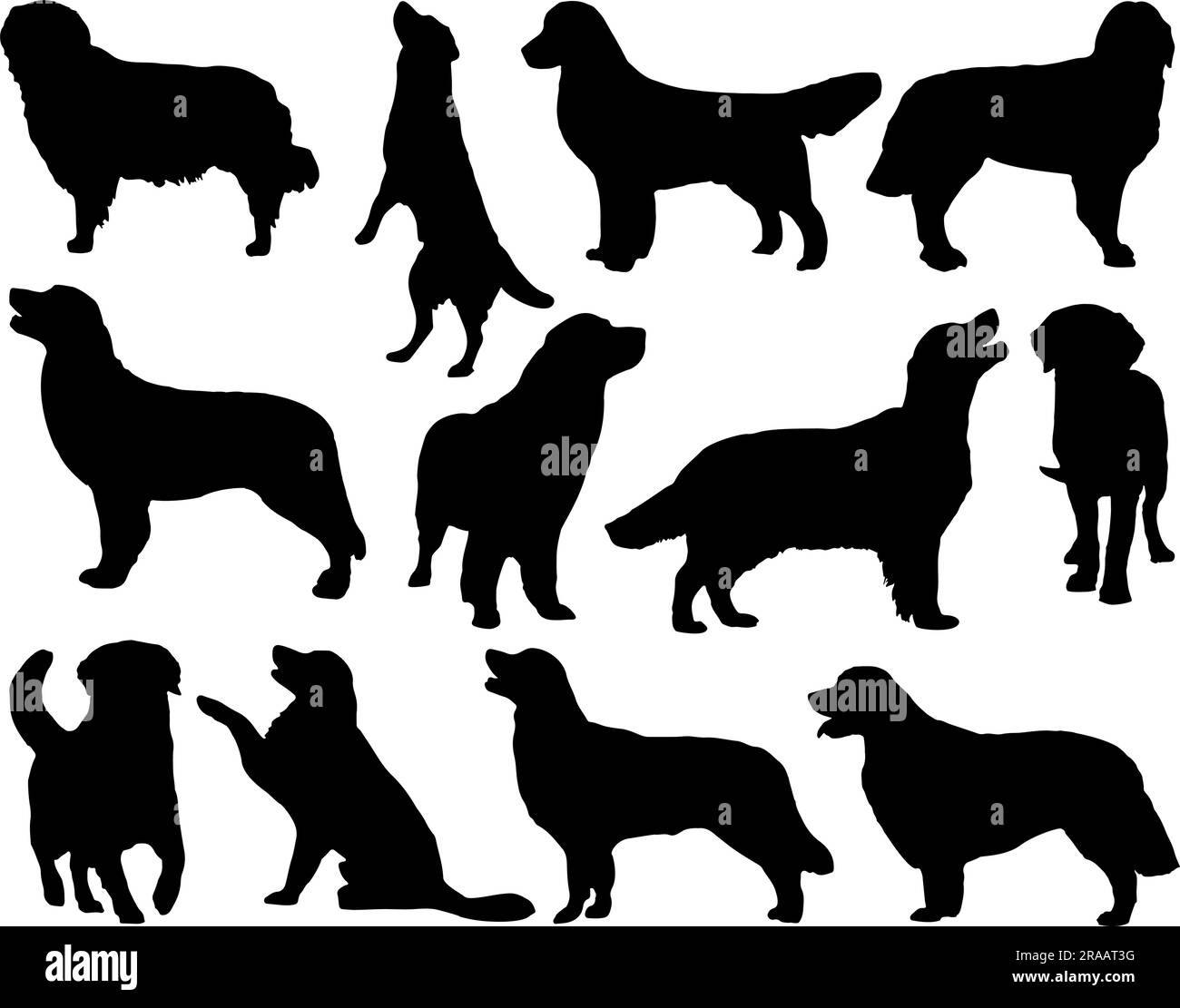 Silhouette golden retriever Banque de photographies et d’images à haute ...