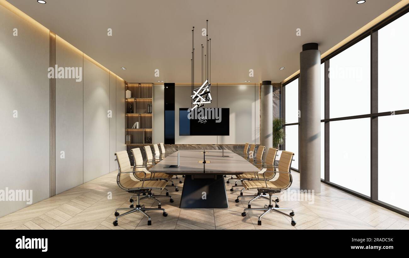 Salle de conférence moderne et écrans au mur. Le concept du lieu de ...