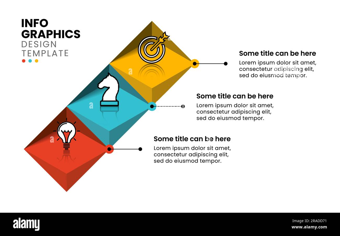 Modèle d'infographie avec icônes et 3 options ou étapes. Escalier ...