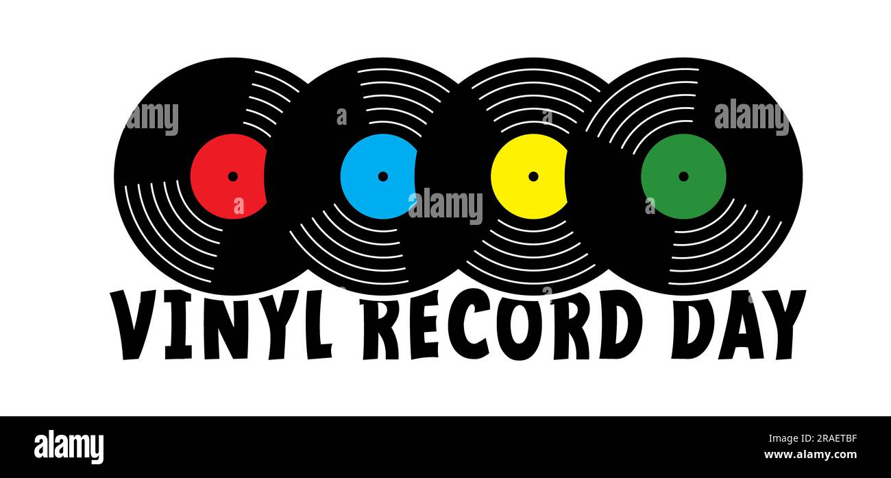 Jour du record de vinyle. Symbole d'icône lp de dessin animé. symbole ...