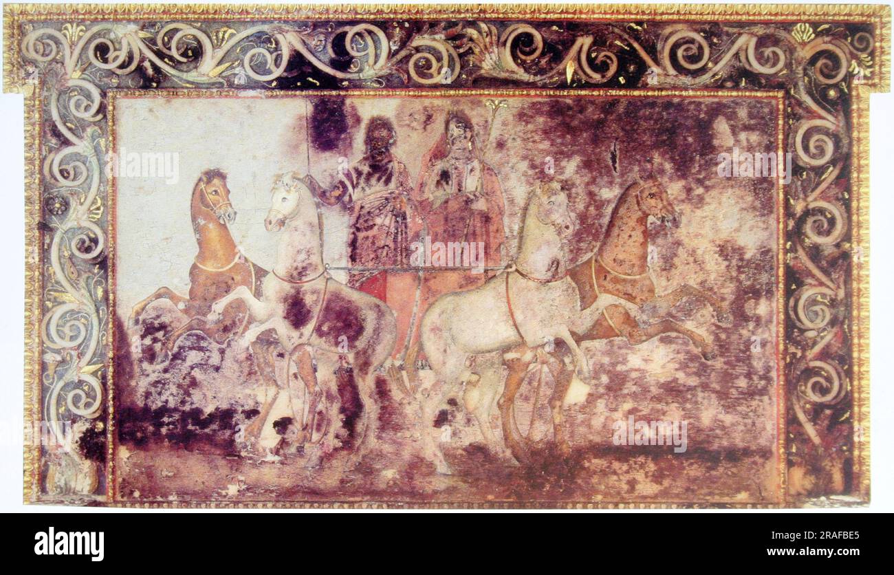 Un Fresco montrant des Hadès et Persephone Riding dans un Chariot, de ...