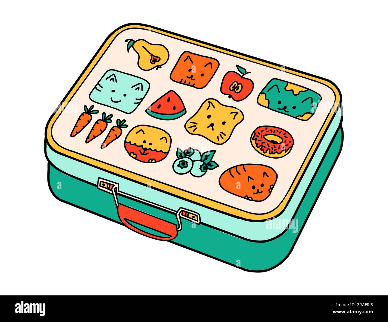 Lunchbox open empty cartoon Banque d'images détourées - Alamy