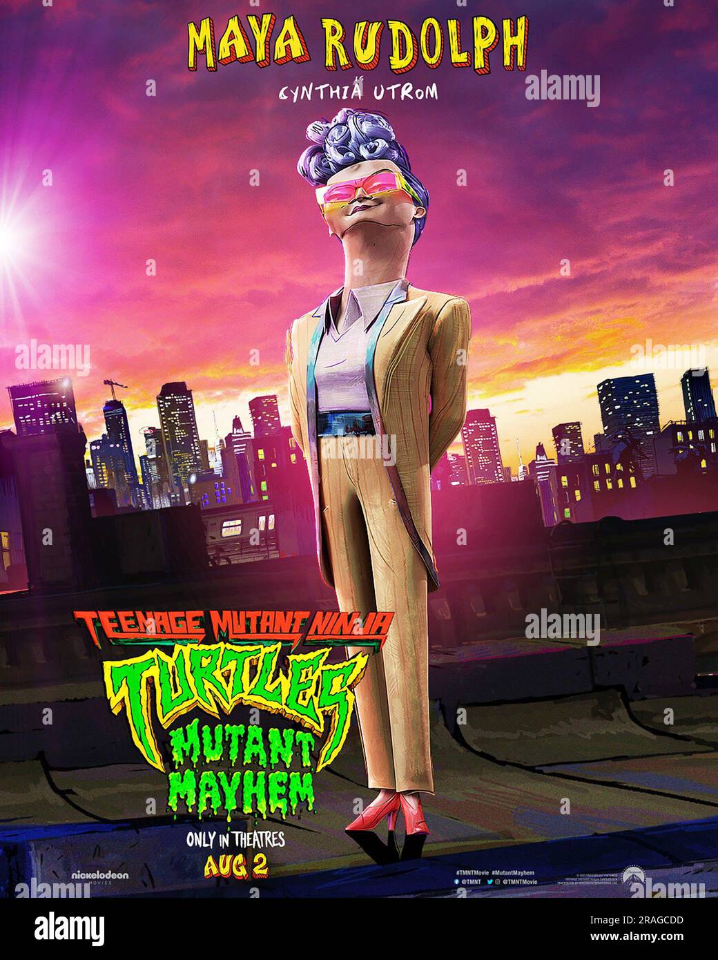 TORTUES NINJA : MUTANT MAYHEM, affiche du personnage américain, Cynthia ...