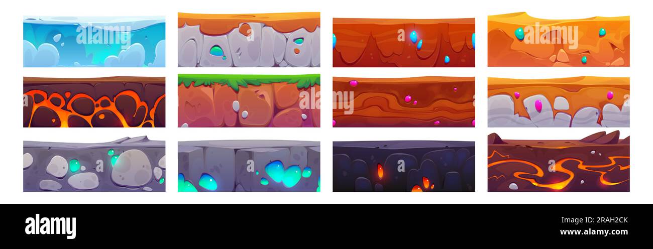 Ensemble de textures de sol sans couture. Illustration vectorielle de ...