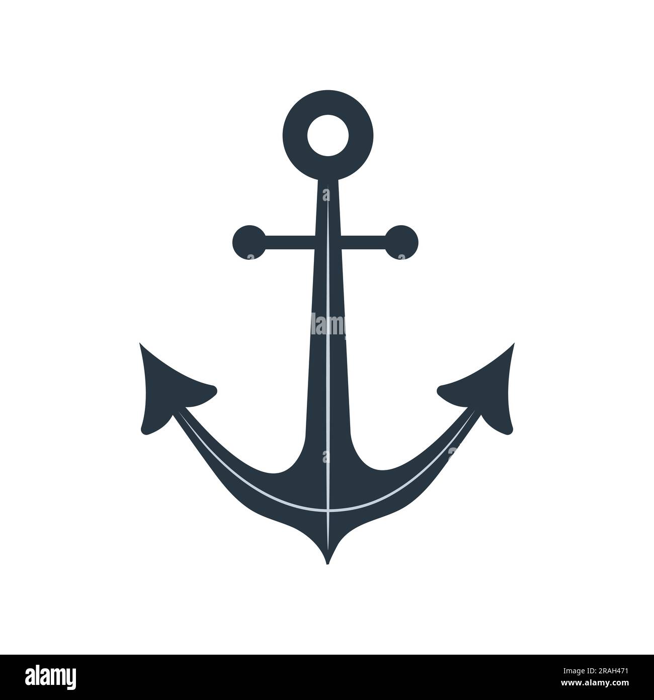 Icône d'ancrage isolée sur fond blanc. Logo Marine. Symbole nautique ...
