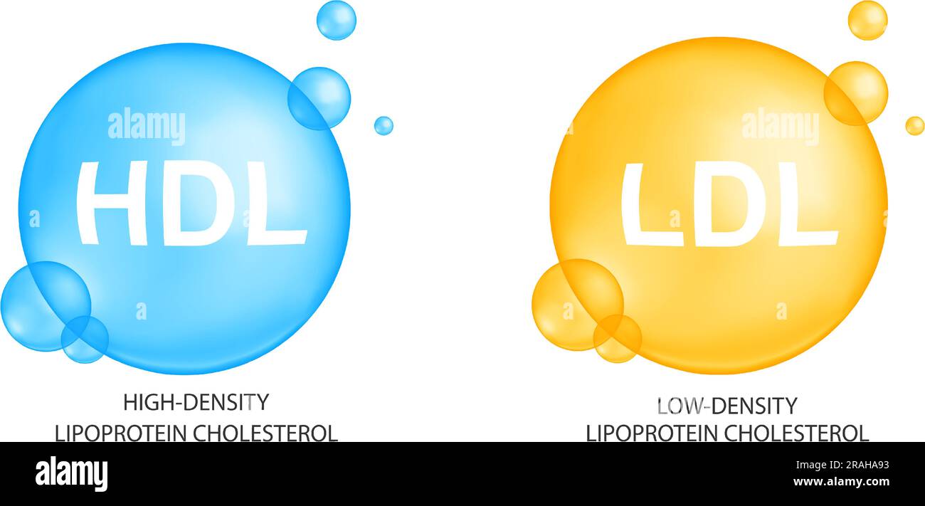 Cholestérol HDL et LDL. Bonne et mauvaise cholestérolémie. Icônes de ...