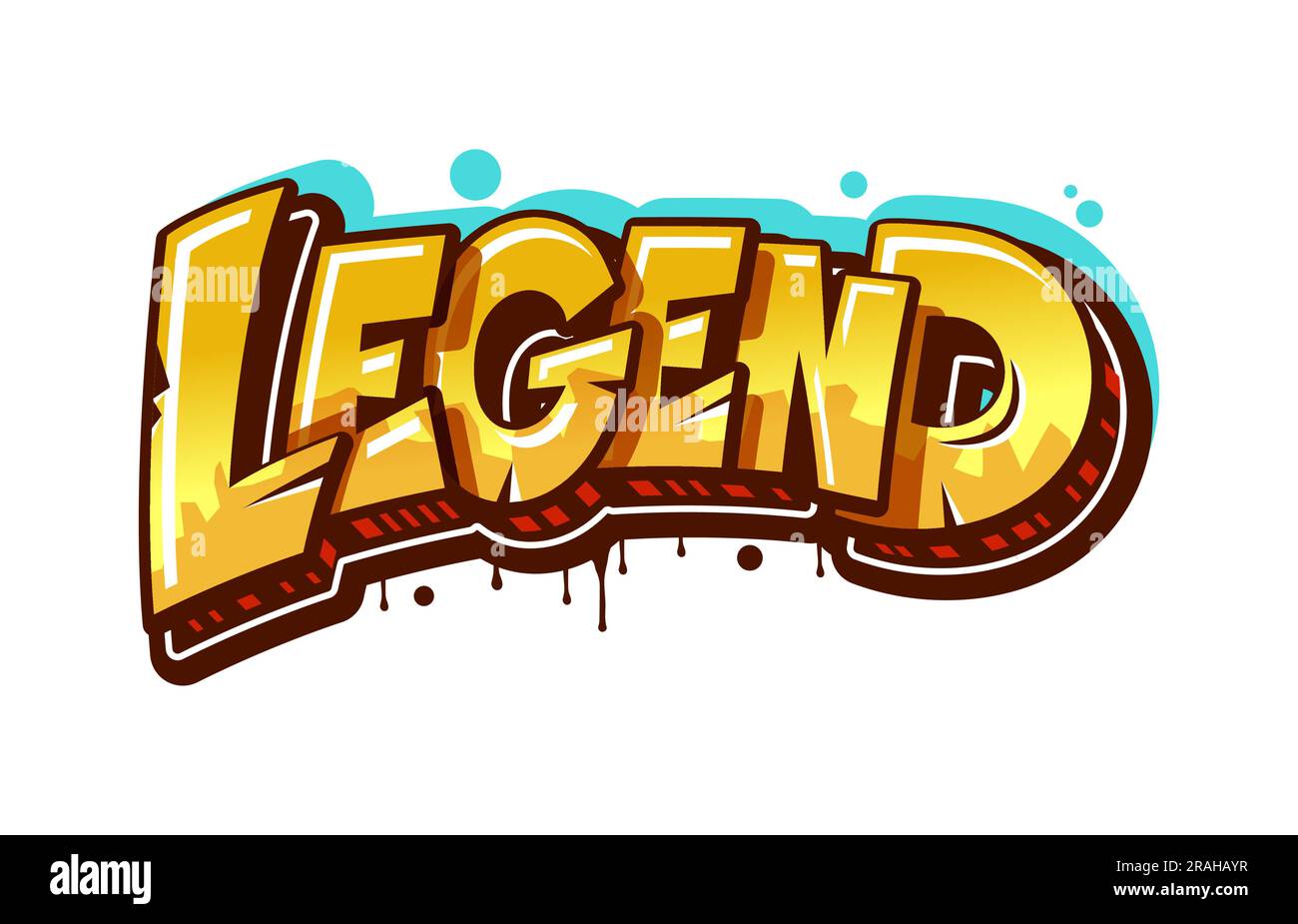 Légende graffiti Street art, style urbain. Mot vectoriel isolé dans des ...
