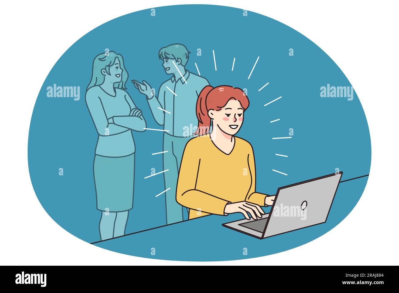Femme distraite Banque d'images vectorielles - Alamy