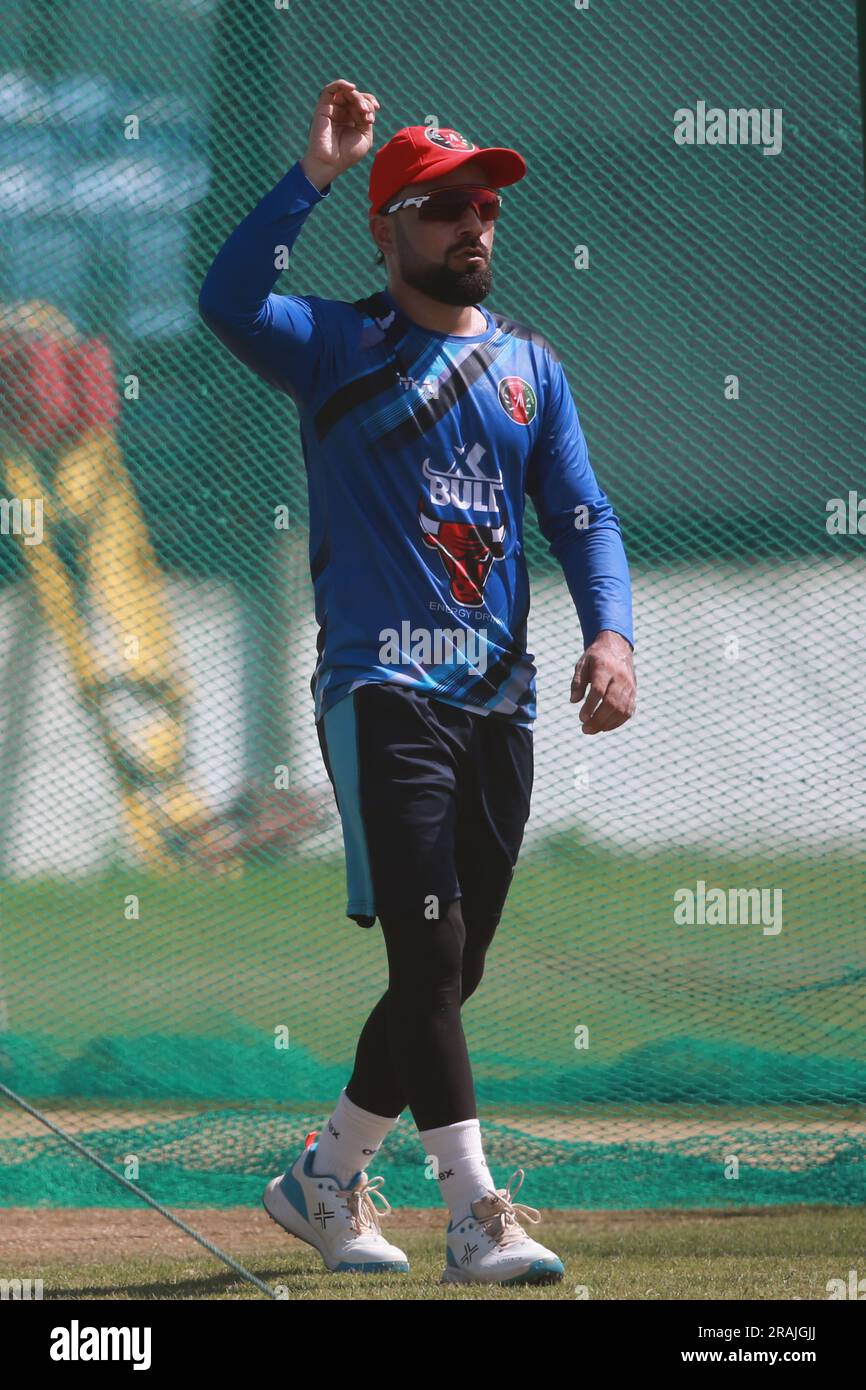 Le joueur de cricket afghan Star Rashid Khan pendant les Cricketers d ...